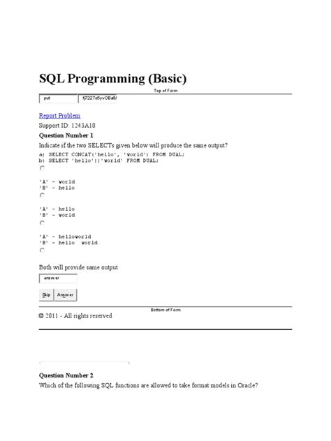 sql programming basic report problem pdf sql computer data