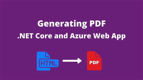 generating pdf core and azure web application