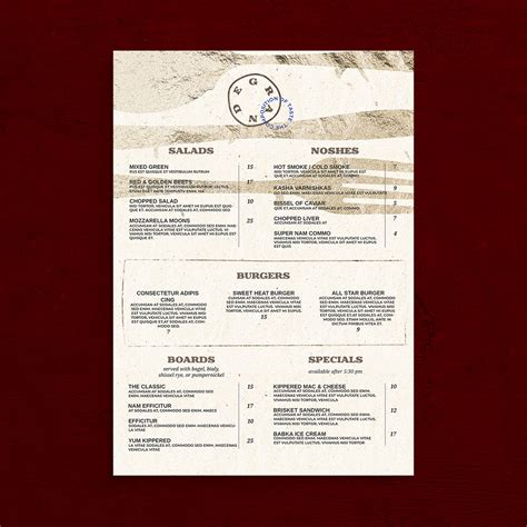Rustic Restaurant Menu Template Psd Brandpacks
