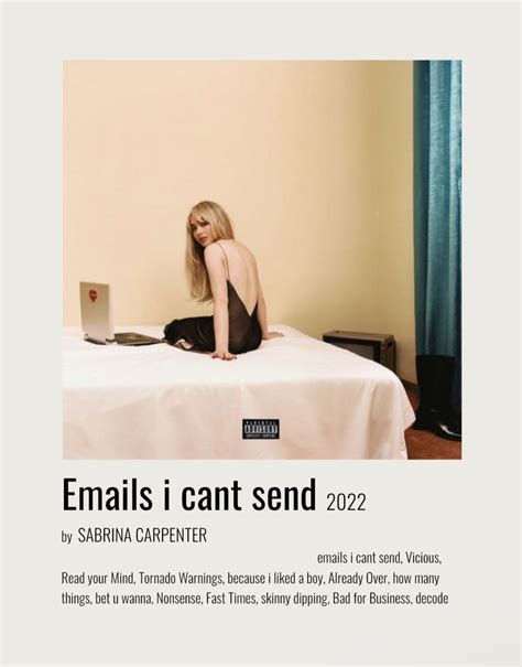 Emails I Cant Send Sabrina Carpenter Poster Sabrina Carpenter Album