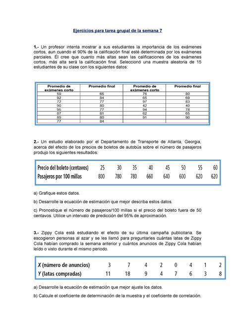 Ejercicios Para Tarea Grupal Semana 7 Ejercicios Para Tarea Grupal De