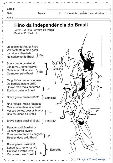 Atividades da independência do Brasil para imprimir