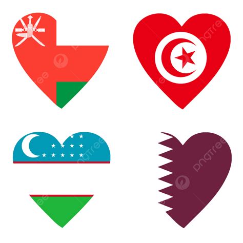 Banderas De Países Formando Un Icono En Forma De Corazón PNG Jack