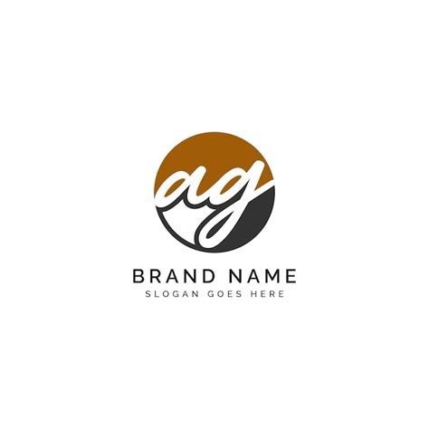 Logotipo De Firma Inicial Para La Letra Ag Plantilla De Logotipo