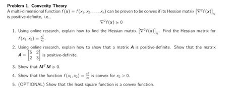 solved problem 1 convexity theory a multi dimensional