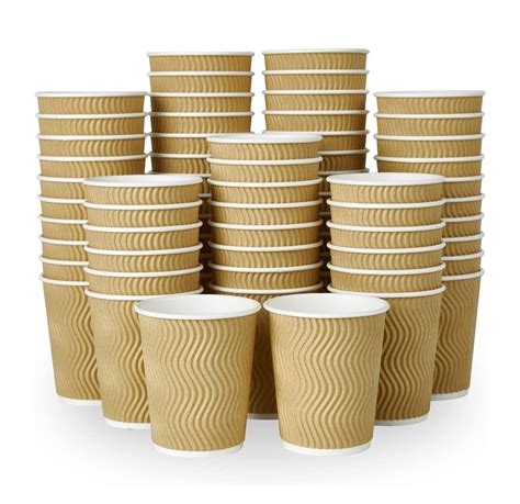 Custom Printed Logo Disposable Oz Double Ripple Wall Coffee Paper Cups