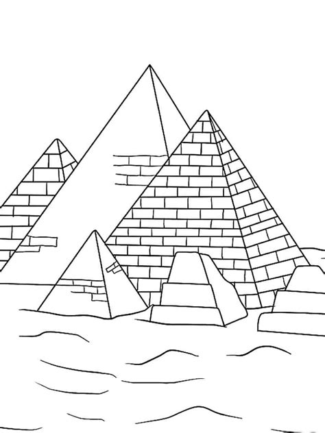 Coloriage Pyramides de Gizeh télécharger et imprimer gratuit sur