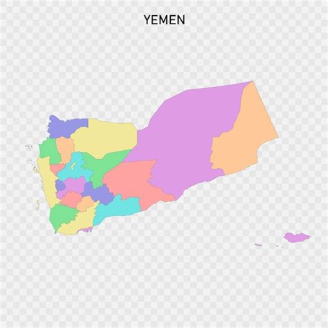 Mapa De Color Aislado De Yemen Vector Premium