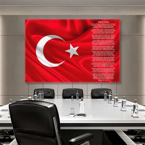 SML Tablo Türk Bayrağı Istiklal Marşı Makam Arkası Kanvas Fiyatı