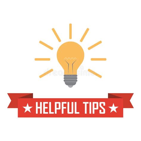 Helpful Tips Sign Bulb Icon Stock Vector Illustration Of Assistance
