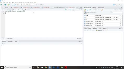Simple Linear Regression In R R Studio Tutorials Youtube