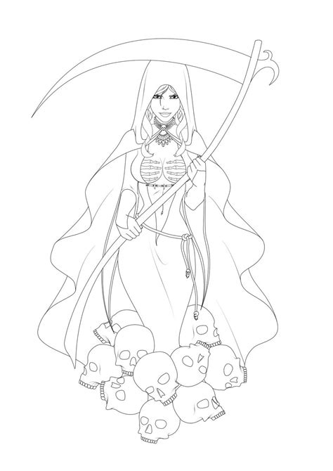 Adult Coloring Pages Grim Reaper Ferrisquinlanjamal