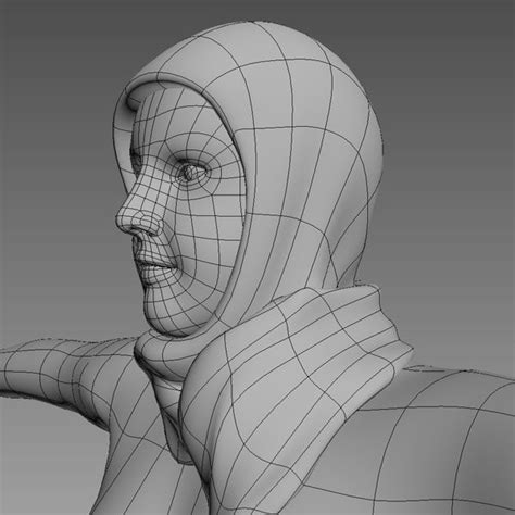 아랍 여성 기본 메쉬 3D 모델 8 max obj Free3D