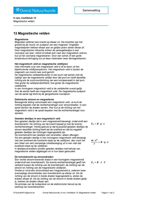 Overal Na 6 V Hoofdstuk 13 Samenvatting Noordhoff Uitgevers Bv