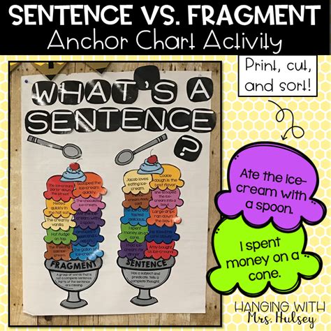 Sentence Vs Fragment Anchor Chart