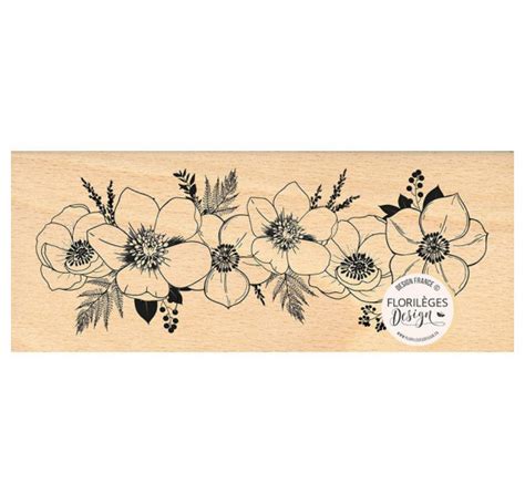 Tampon bois Florilèges Design Histoires d hiver Fleurs d hiver La