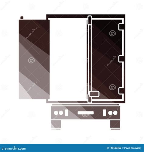 Icono De La Vista Posterior Del Remolque Del Cami n Ilustración del