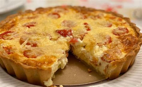 Quiche de alho poró queijo meia cura Receiteria