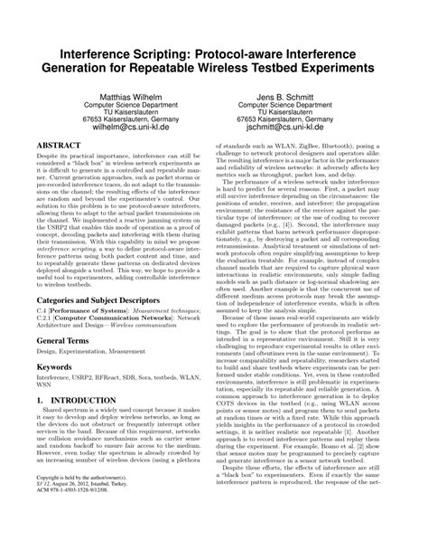 pdf interference scripting protocol aware interference generation for repeatable wireless