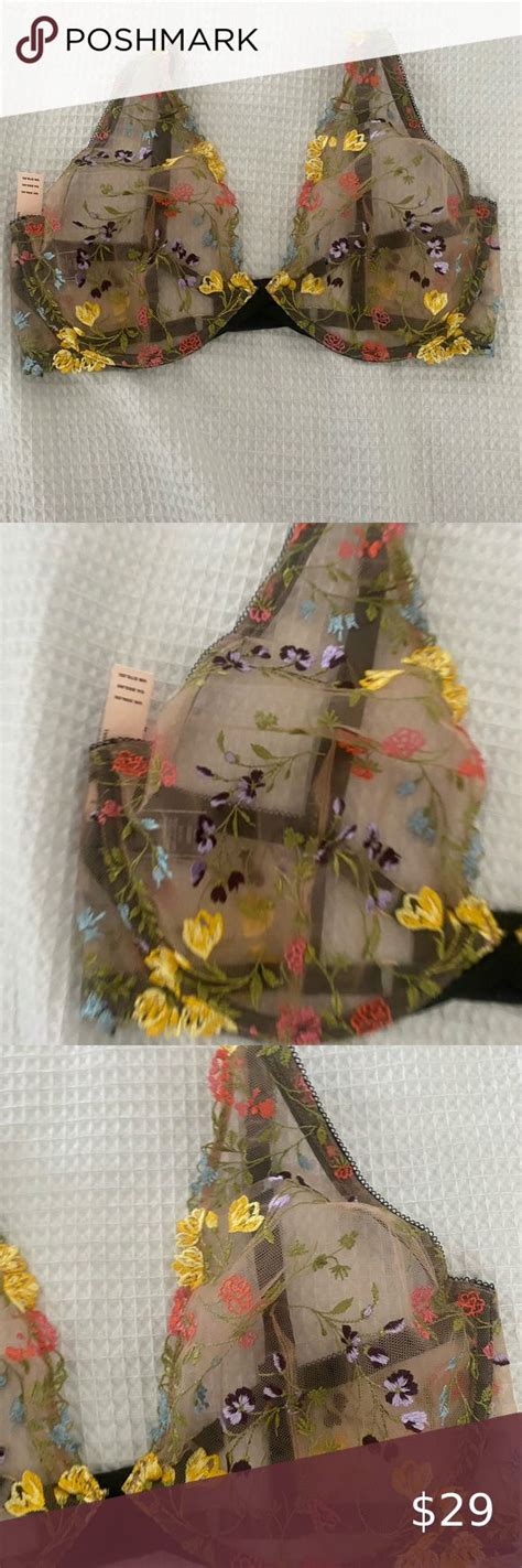 Victorias Secret Dream Angels Unlined Plunge Bra Sweet Praline Floral