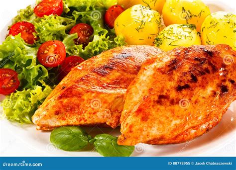 Pecho De Pollo Asado A La Parilla Imagen De Archivo Imagen De Frito