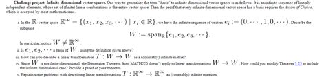 solved challenge project infinite dimensional vector