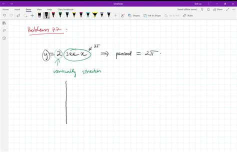 solved sketch at least one cycle of the graph of each secant function determine the period
