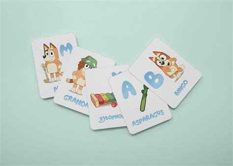 Bluey Flash Alphabet Learning Cards Educational Tool Instant Digital