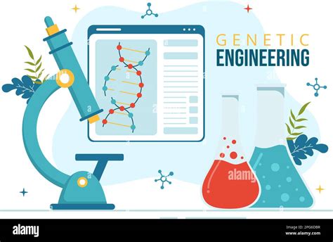 Ingeniería Genética y Modificaciones de ADN Ilustración con
