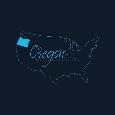 Estado De Oregon Resaltado En La Plantilla Infografía De Estados Unidos