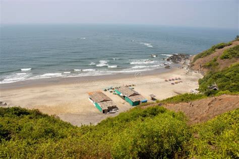 Chapora Beach And Shacks Near Chapora Fort North Goa India Stock