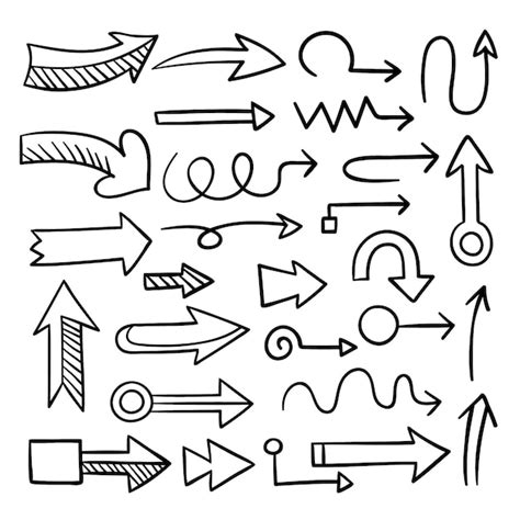 Colección de flechas dibujadas a mano Vector Gratis