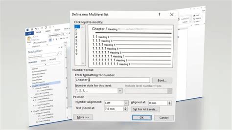 Customizing Microsoft Word Automatic Chapter Numbering Adding Prefix