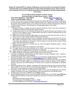 Fillable Online Request For Proposal RFP For Selection Of HR Agency
