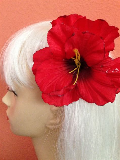 Rockabilly Hawaiian Stil Hibiskus Pinup Haar Clip Haar Blume Etsy