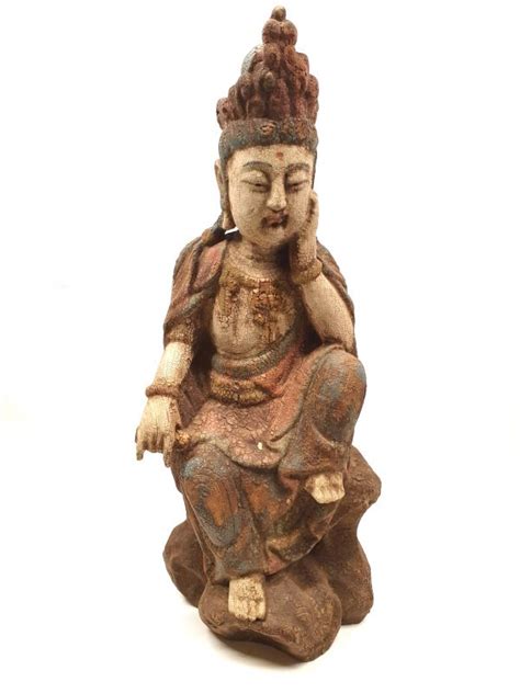 Statue Chinoise En Bois D Coration Asiatique D Esse Guanyin