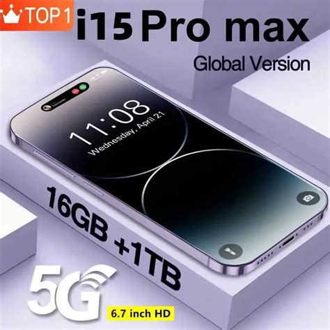Brand New I15 Pro Max Smartphone 6 7 Inch Full Screen Face ID 16GB 1TB
