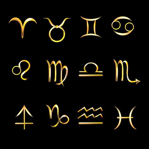 Conjunto De Iconos De Signos Del Zod Aco Dorado Vector En Vecteezy
