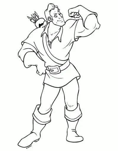 Dibujos de Gastón de La Bella y la Bestia para Colorear para Colorear