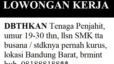 Buatlah 2 Contoh Iklan Baris Beinyu