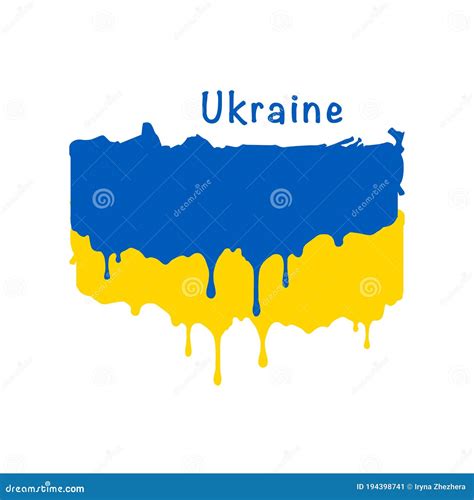 Painted Ukraine Flag Ukraine Flag Paint Drips Stock Vector