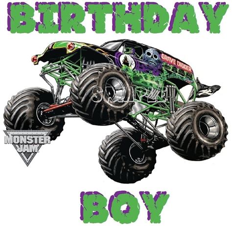 Monster Jam Grave Digger Birthday T Shirt Or Onesie Monster Jam