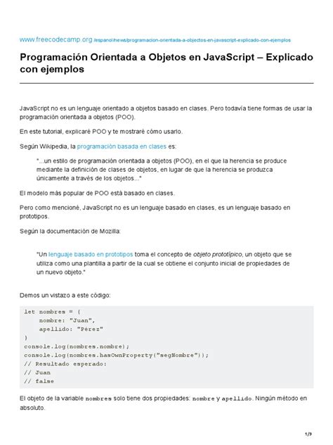 programación orientada a objetos en javascript explicado con ejemplos pdf programación