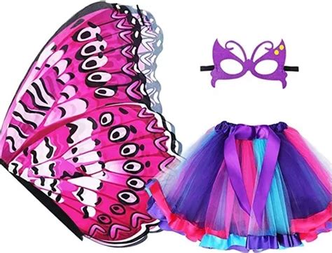 Disfraz De Mariposa Para Niñas alas Tutú Y Antifaz Envío gratis