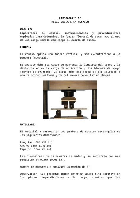 Docx Ensayo De Resistencia A La Flexion Dokumen Tips