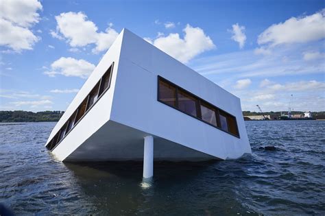 Full Size Replica Of Le Corbusier S Villa Savoye Sunk In Danish Fjord