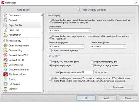 PDF XChange Editor V8 User Manual Tabs Guide File Tab Preferences