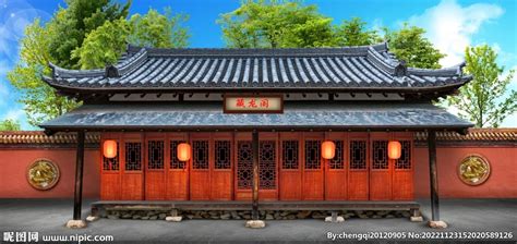 中式仿古建筑背景墙壁画设计图 PSD分层素材 PSD分层素材 设计图库 昵图网nipic