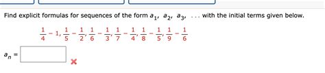 solved find explicit formulas for sequences of the form