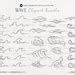 32 Waves Vector Clipart Hand Drawn Wave Line Graphics Beach Sea Art